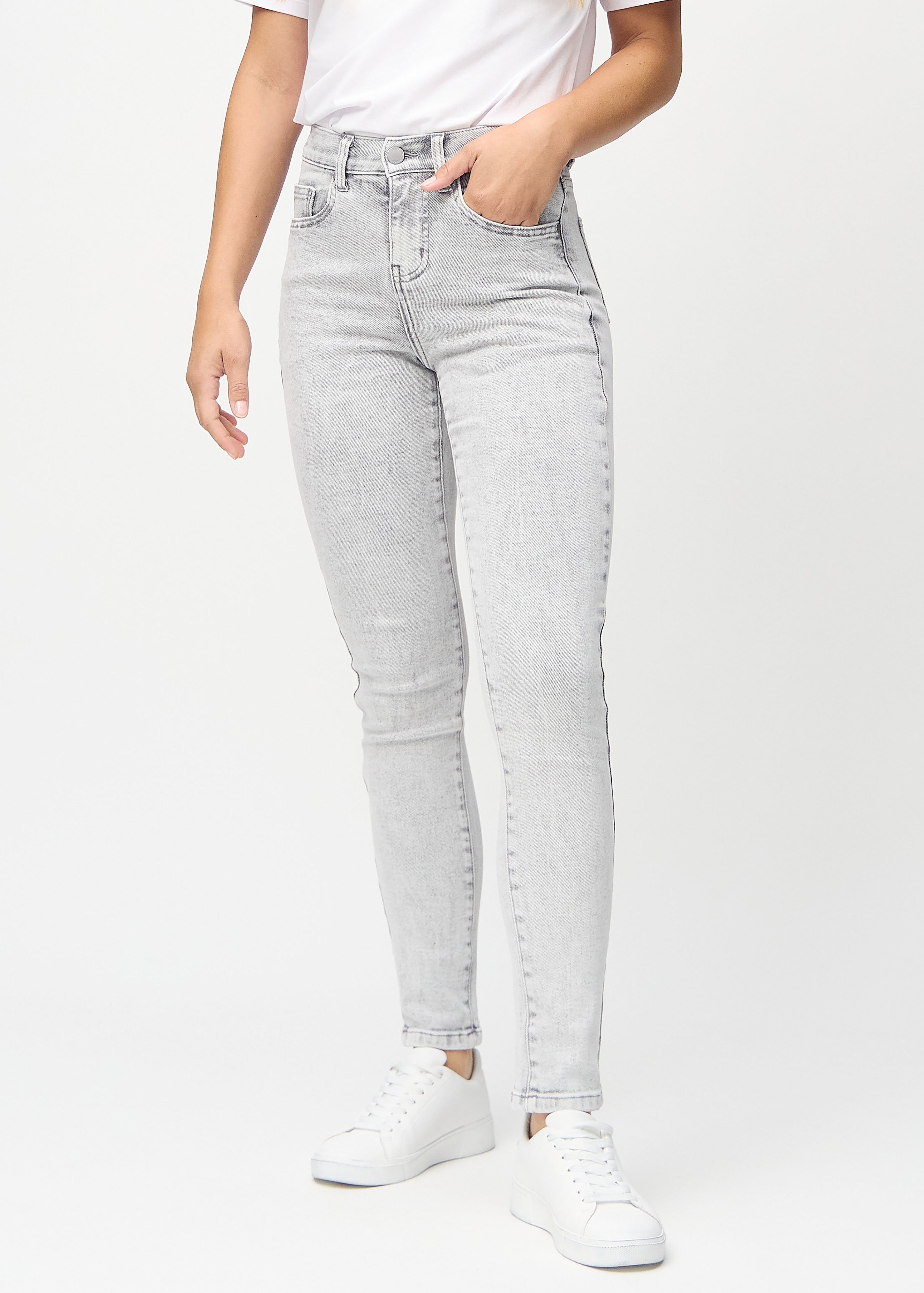Ashes™ Slim Denim Jeans – Ljusgrå – Dam | Perfect Jeans